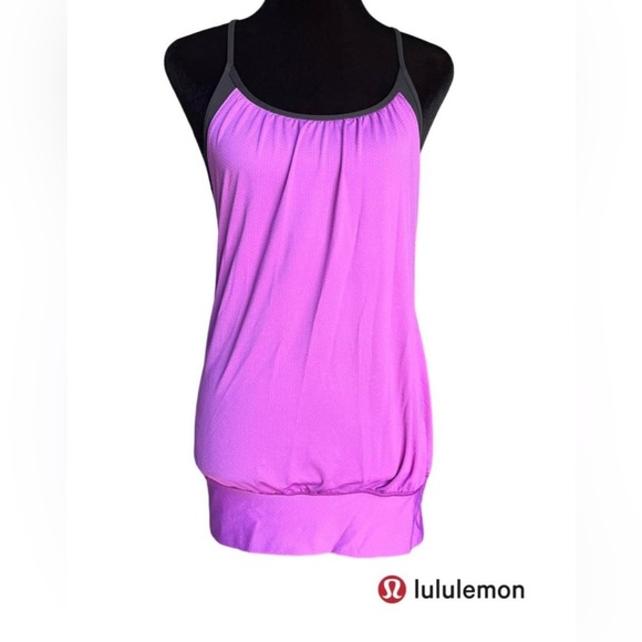 lululemon athletica | Tops | 5 Lululemon Purple Black Tank Top Sz 4 ...